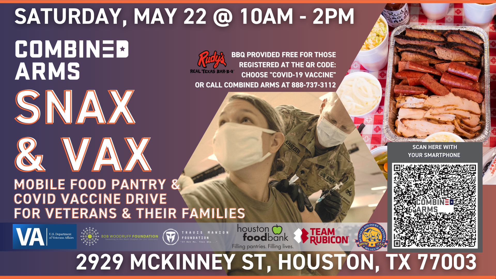 Snax & Vax at Combined Arms on May 22, 2021!